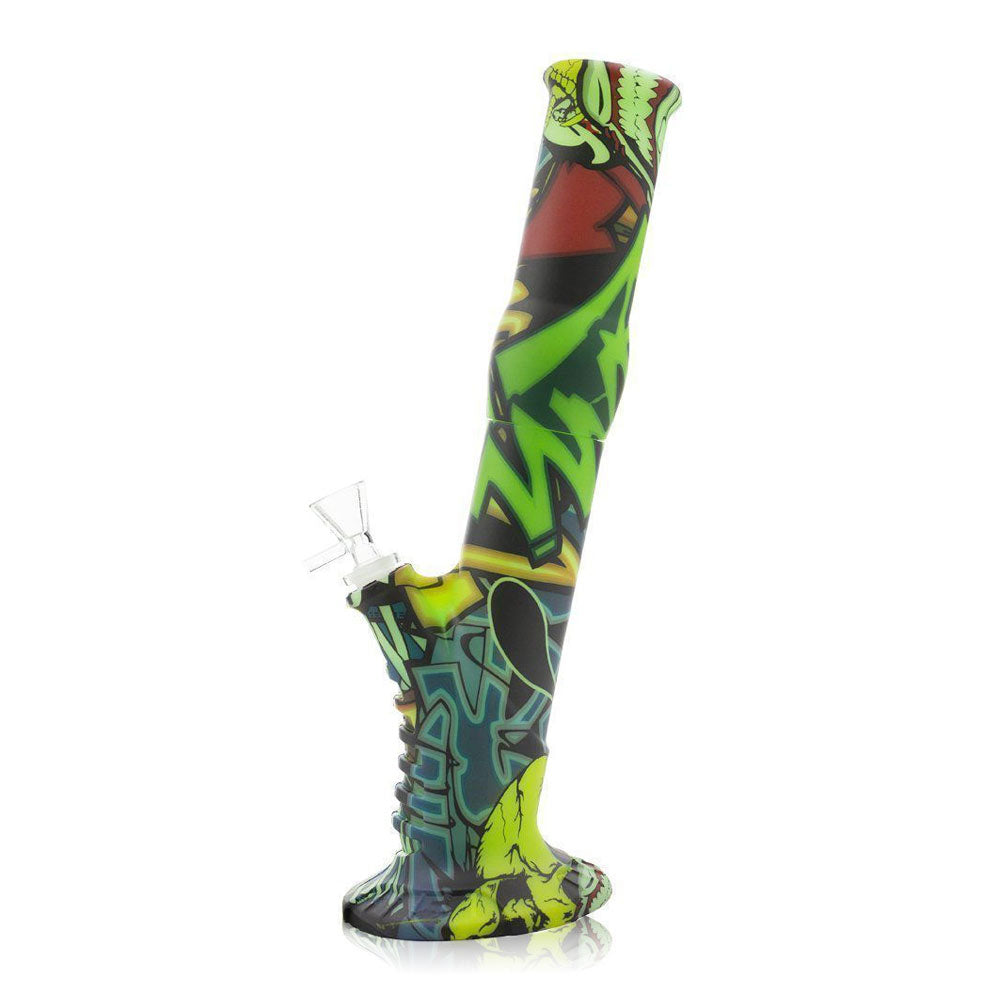 SIILICONE SLANTED WATER PIPE - 13" | SMOKE CITY – SC INC.