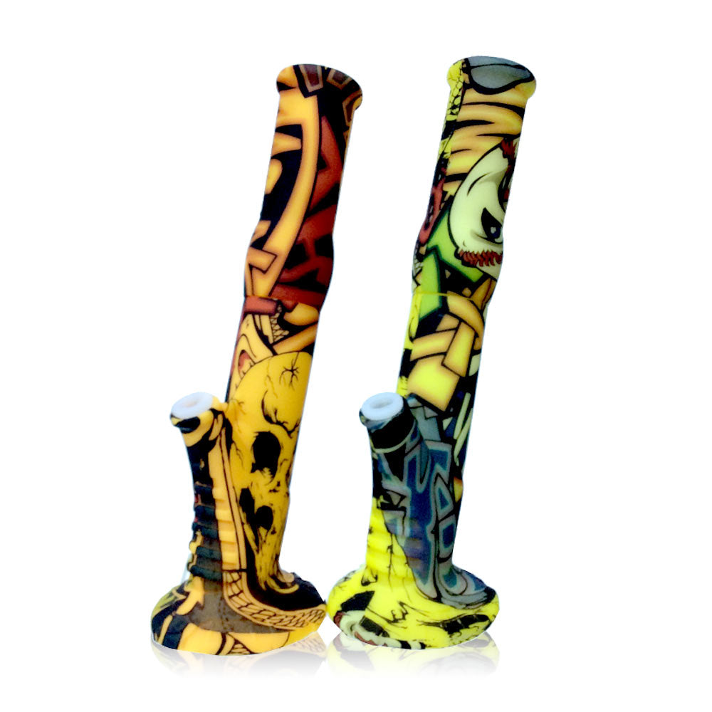 SIILICONE SLANTED WATER PIPE - 13" | SMOKE CITY – SC INC.